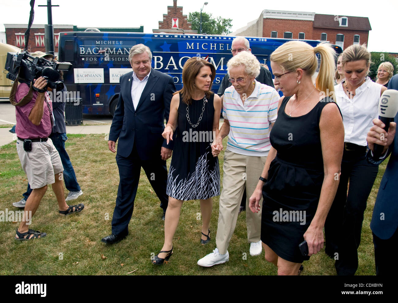 Aug. 12, 2011 - Pella, Iowa, USA - Accompanied by her husband Marcus ...
