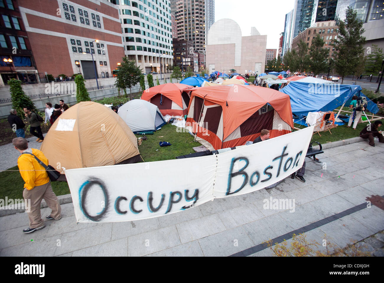 The Occupy Boston movement contiunes to grow in Dewey Square in Boston ...