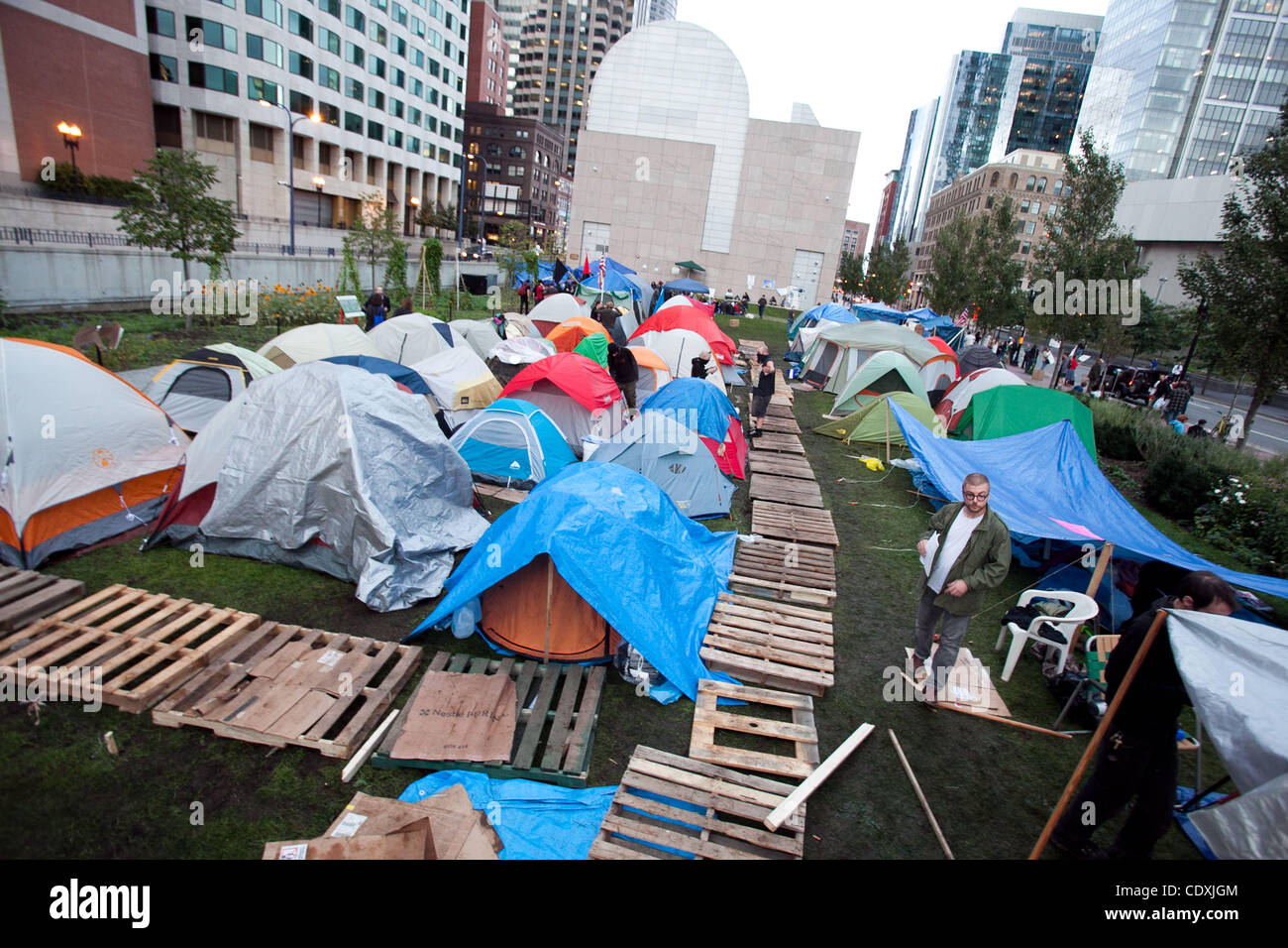 The Occupy Boston movement contiunes to grow in Dewey Square in Boston ...