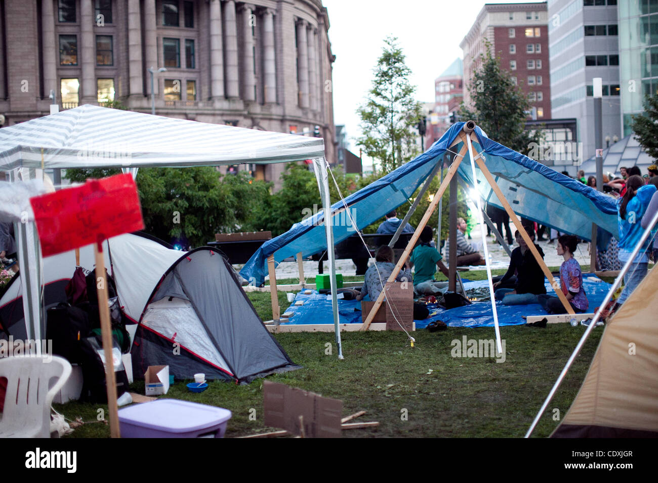 The Occupy Boston movement contiunes to grow in Dewey Square in Boston ...