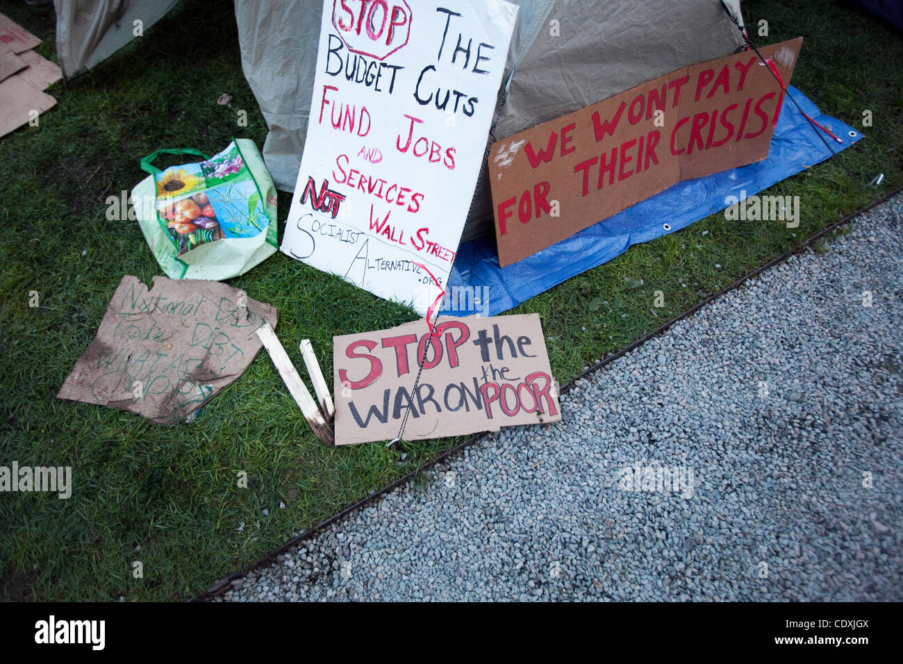 The Occupy Boston movement contiunes to grow in Dewey Square in Boston ...
