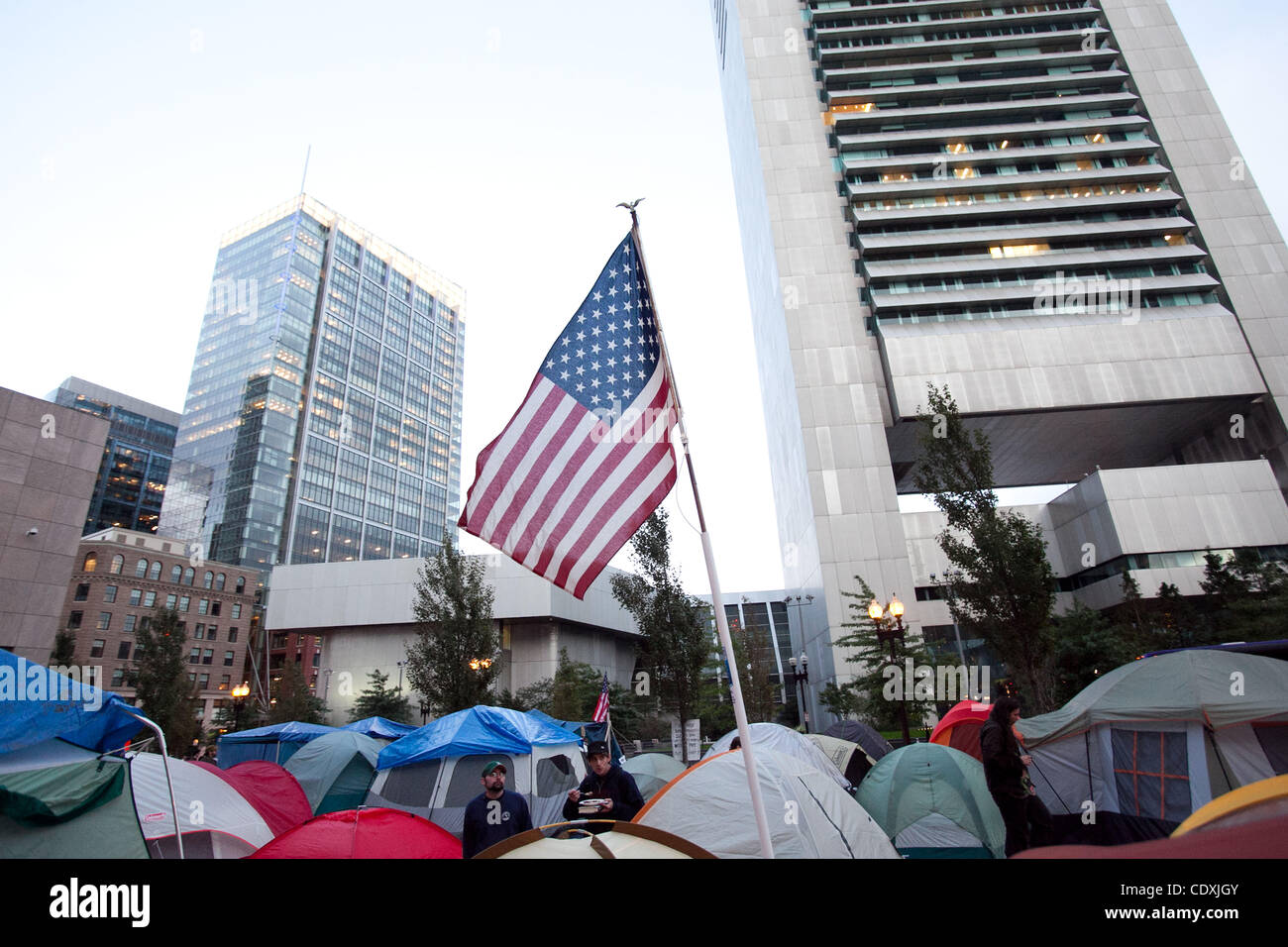 The Occupy Boston movement contiunes to grow in Dewey Square in Boston ...