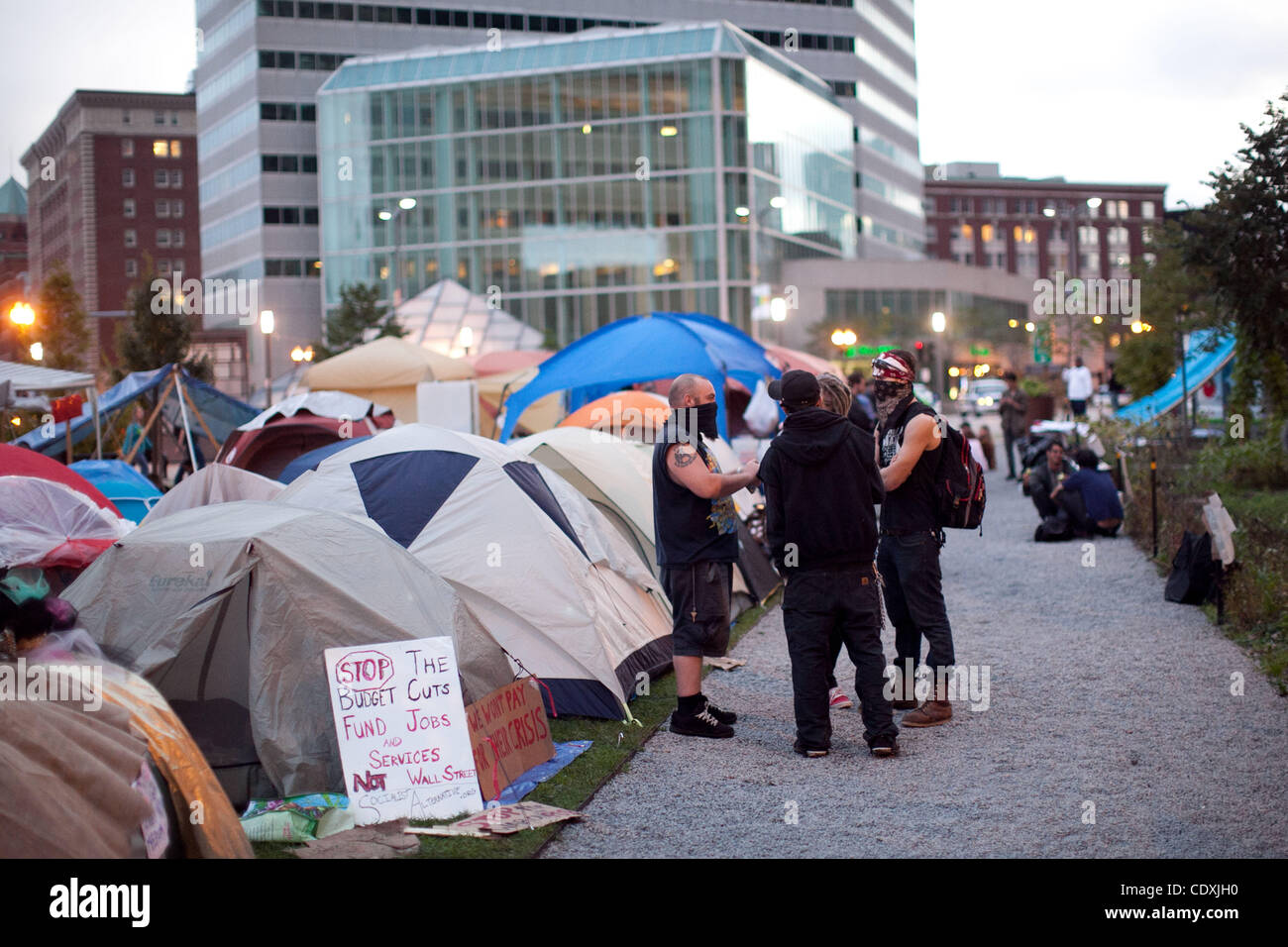 The Occupy Boston movement contiunes to grow in Dewey Square in Boston ...