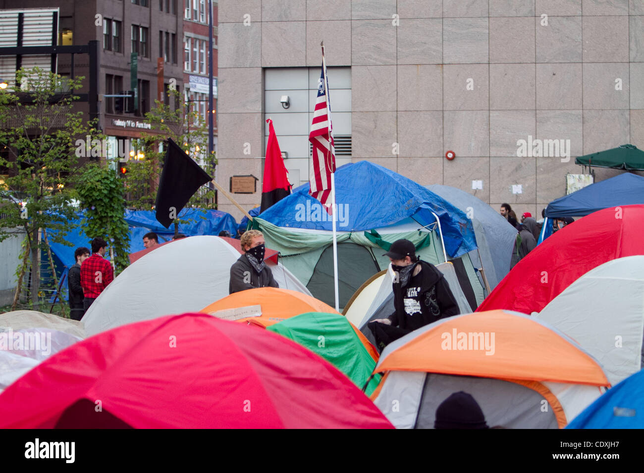The Occupy Boston movement contiunes to grow in Dewey Square in Boston ...