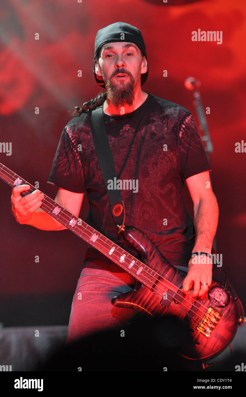 AUg 3, 2011 - Raleigh, North Carolina - USA Bassist ROBBIE MERRILL of ...