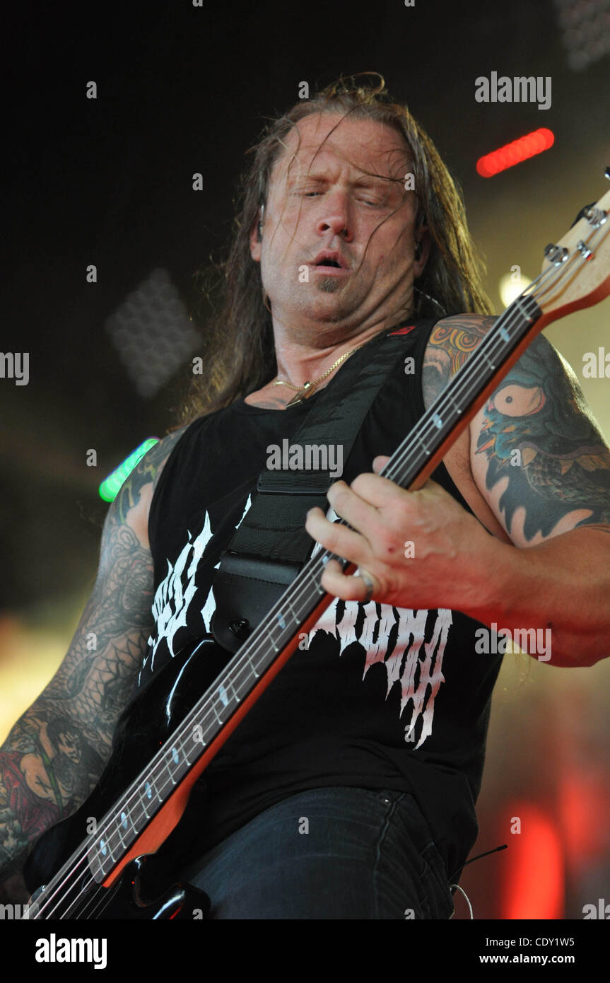 Aug. 3, 2011 - Raleigh, North Carolinia, U.S. - Bassist ADAM DUCE of ...