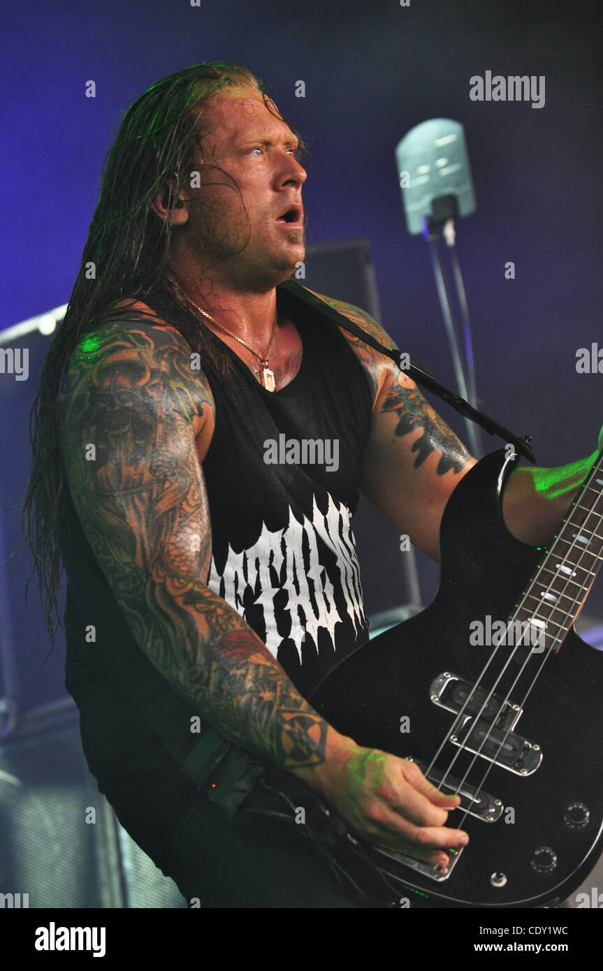 Aug. 3, 2011 - Raleigh, North Carolinia, U.S. - Bassist ADAM DUCE of ...