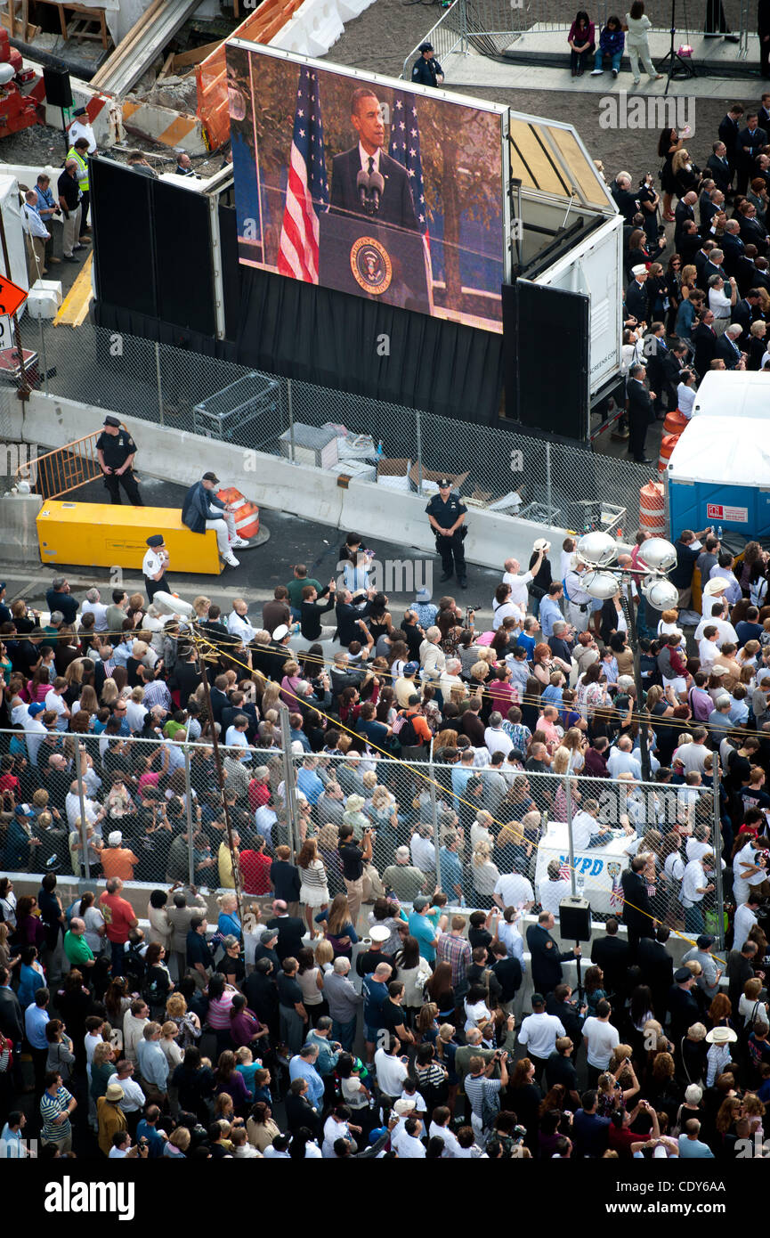 during the ceremony marking the 10th anniversary of the attacks at the ...