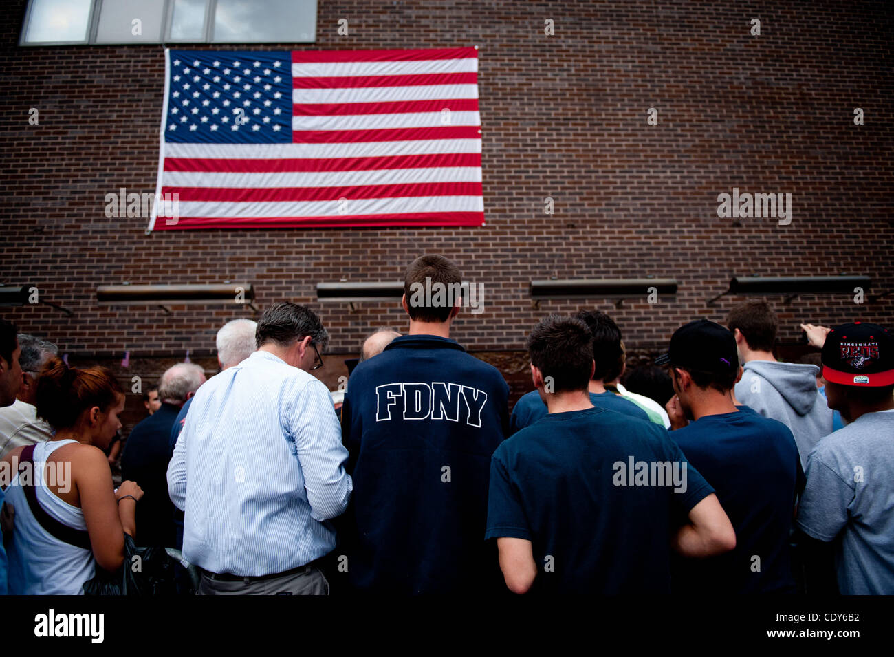 during the ceremony marking the 10th anniversary of the attacks at the ...