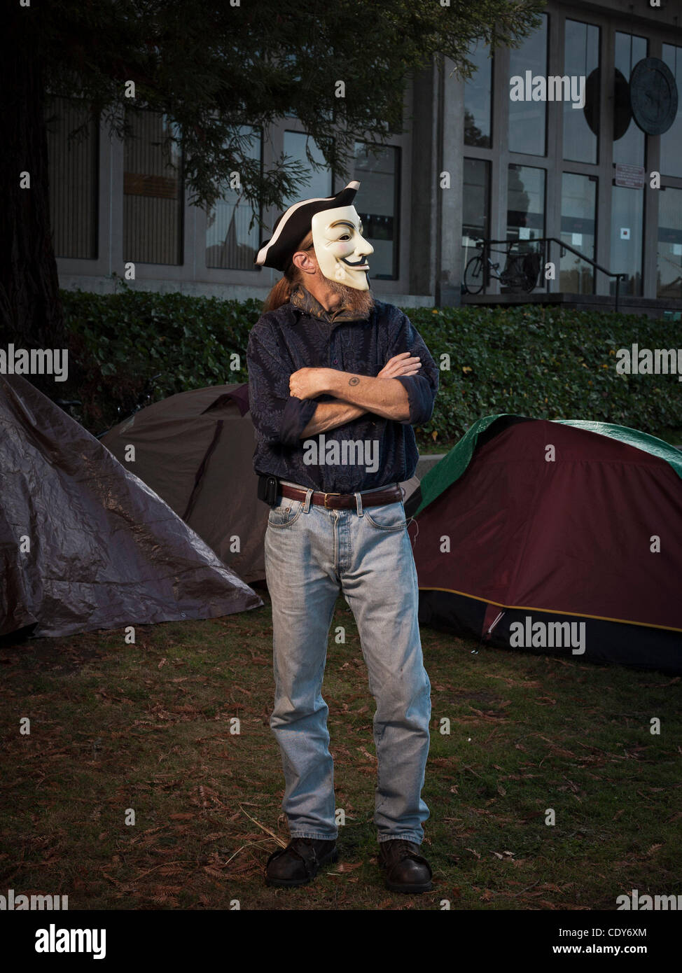 "Commander X" at Occupy Santa Cruz Stock Photo - Alamy