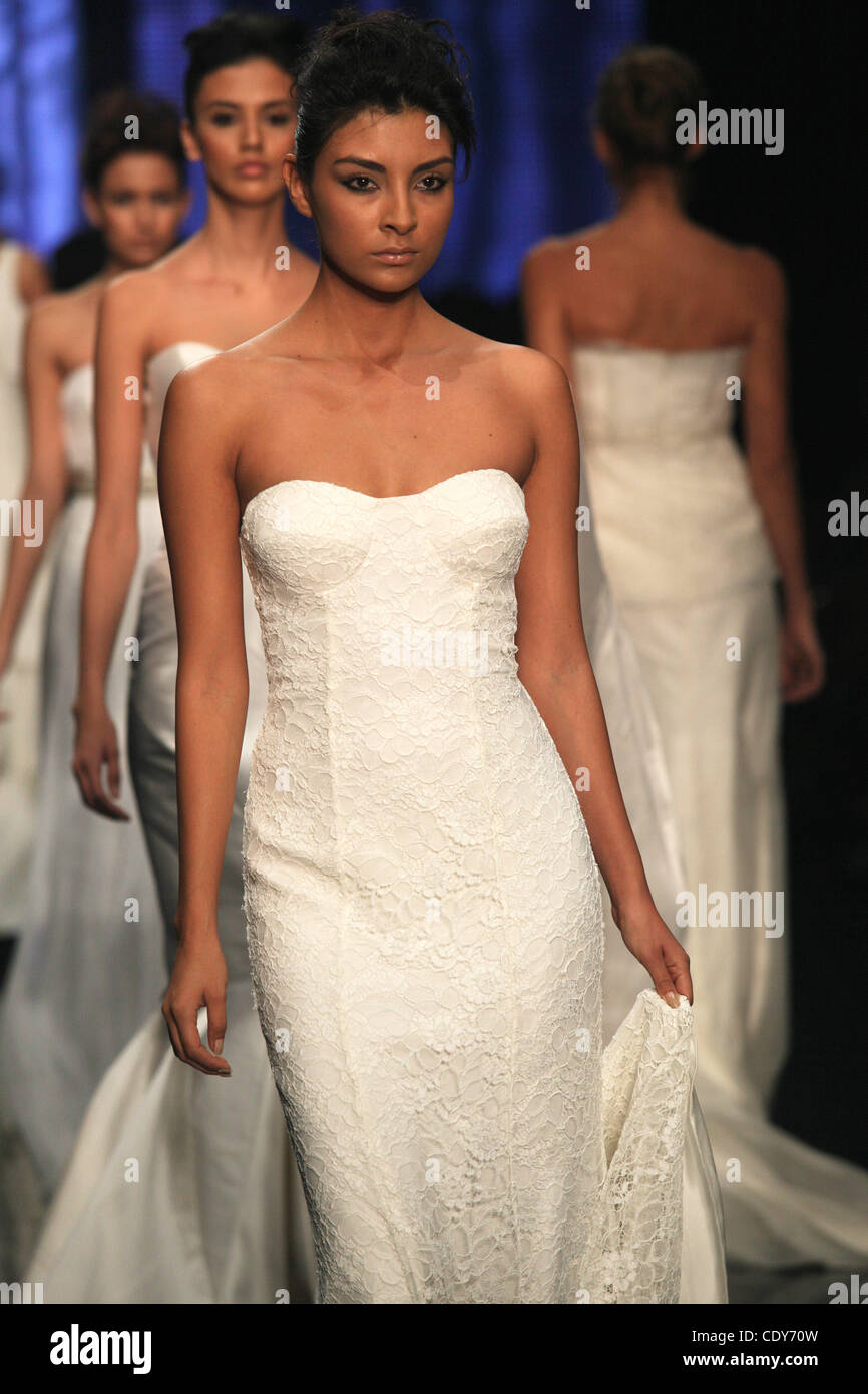 A model present a creation by Mexican fashion designer Clara Gonzalez ...