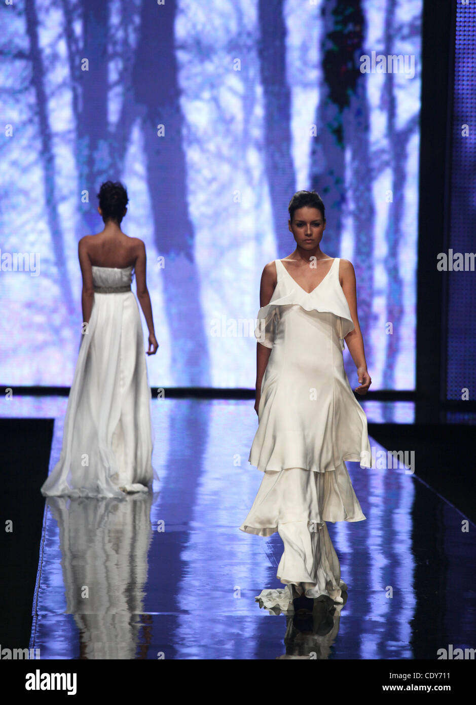 A model present a creation by Mexican fashion designer Clara Gonzalez ...