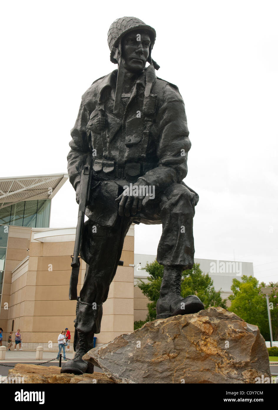 The 'Iron Mike' statue stands guard during National Airborne Day at the ...