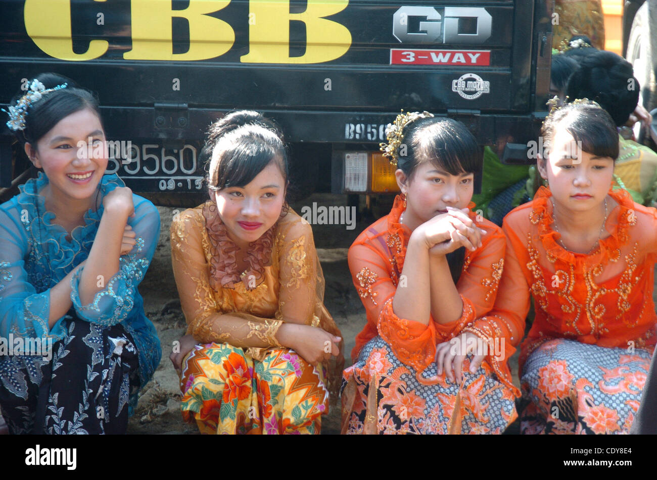 The indigenous Sundanese tribe parading with freshly harvested during ...