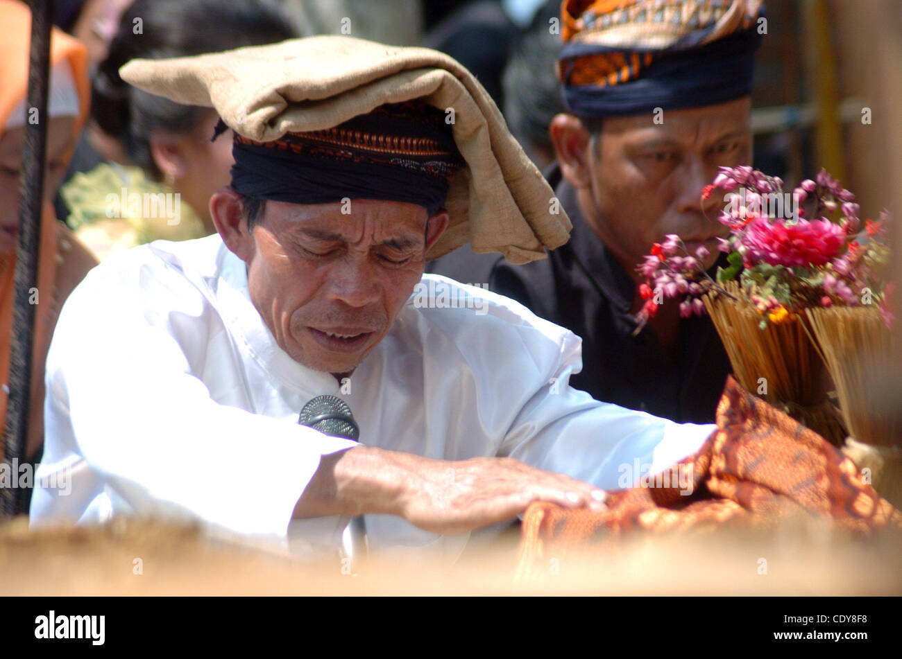 The indigenous Sundanese tribe parading with freshly harvested during ...