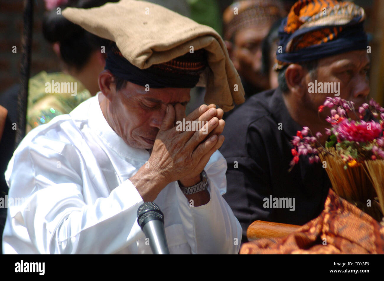 The indigenous Sundanese tribe parading with freshly harvested during ...