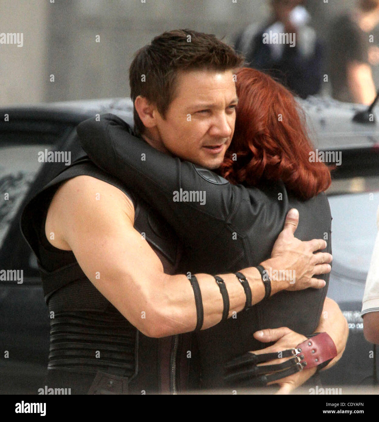 Sept. 3, 2011 - Ny, New York, U.S. - Actor JEREMY RENNER hugs actress ...