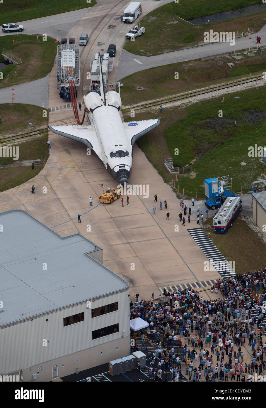 Cape Canaveral, Florida US - Space shuttle Atlantis is towed from the ...