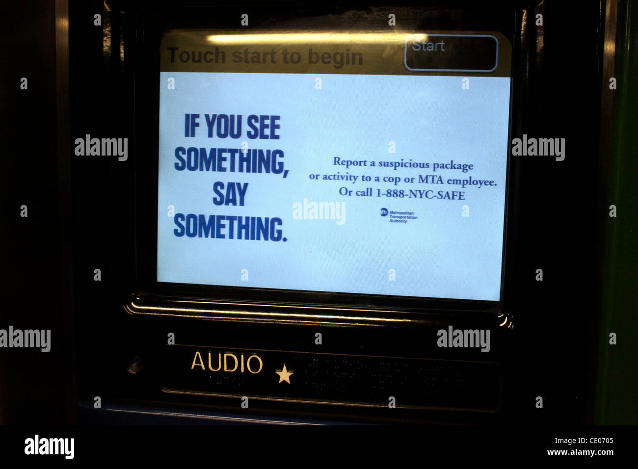 If You See Something Say Something security message in the subway Stock ...