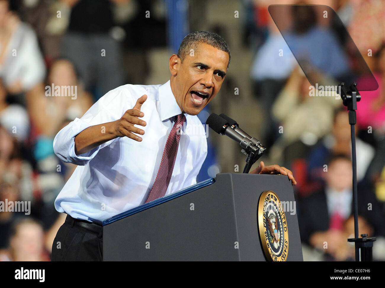 Sept. 9, 2011 - Richmond, Virginia; USA - President BARACK OBAMA speaks ...