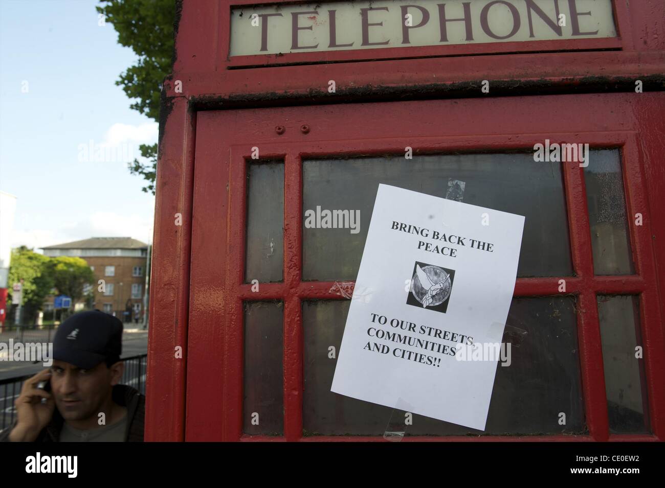 Aug. 9, 2011 - London, England, UK - Peace posters are a frequent sight ...