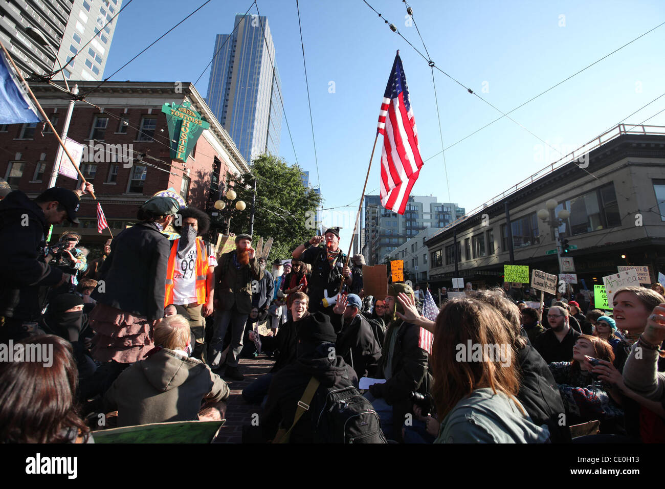 Thousands march in downtown Seattle at Westlake Park and Pike Place ...