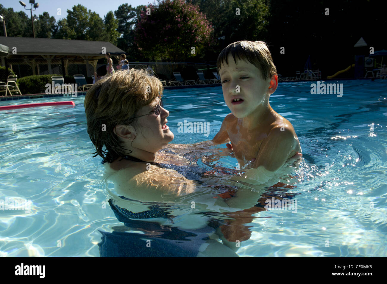 Aug. 27, 2011 - Marietta, GA - Jennifer Schwenker with son Ben, 8 in a ...