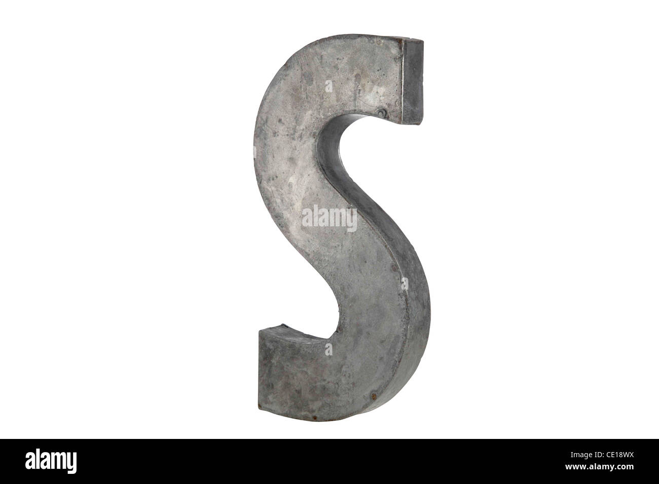 Stainless steel letter on white Stock Photo - Alamy