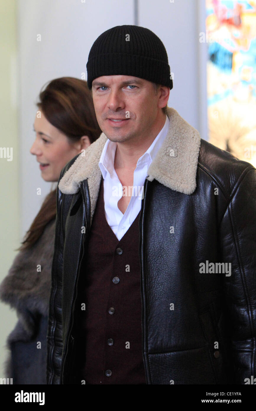 Markus Lanz with his new girlfriend Angela Gressmann at Tegel Airport ...