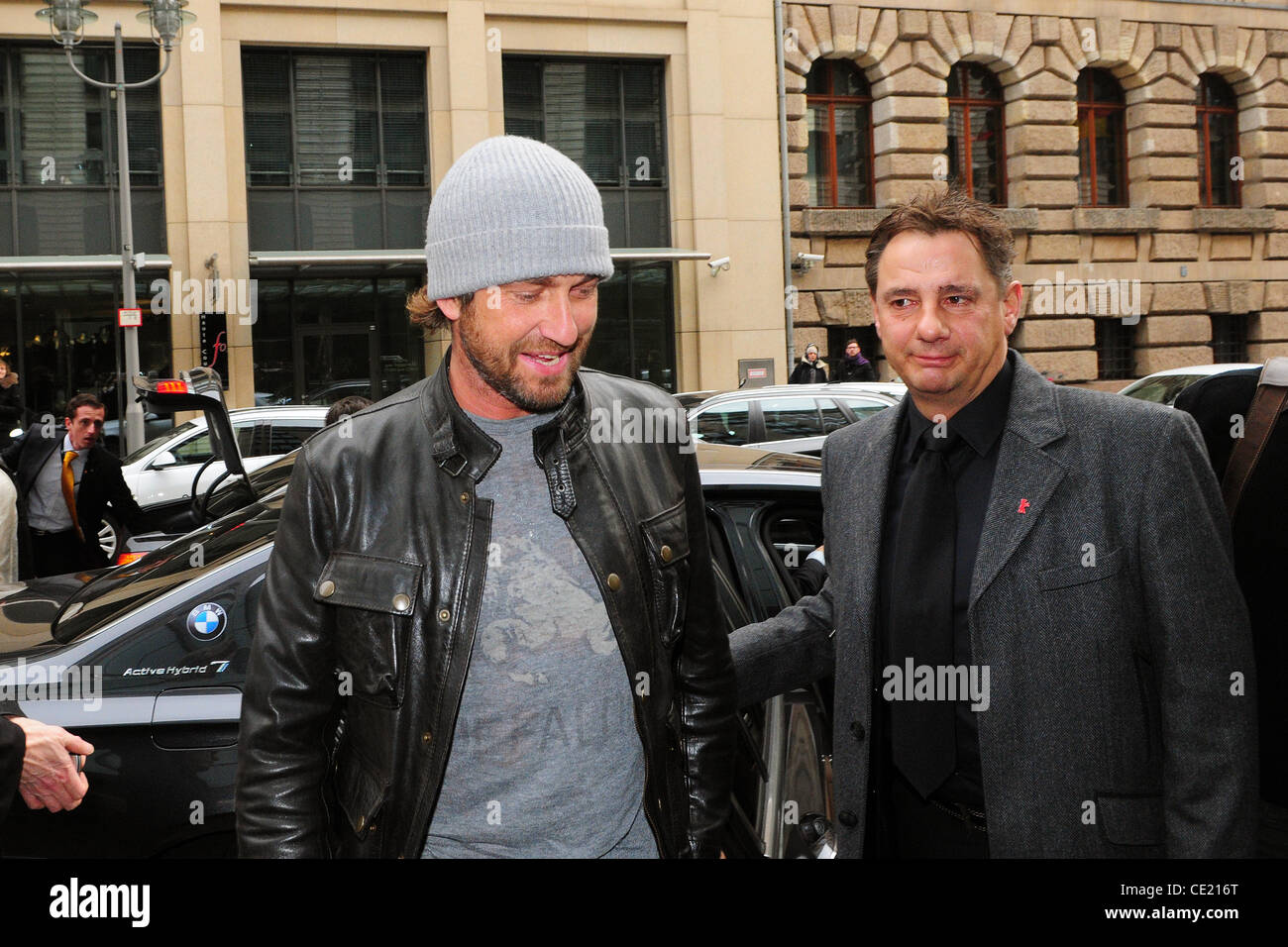 Gerard Butler arriving at Regent hotel. Berlin, Germany - 14.02.2011 ...