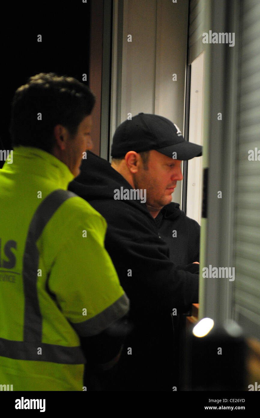 Kevin James at a passport check at Berlin Schoenfeld airport after ...