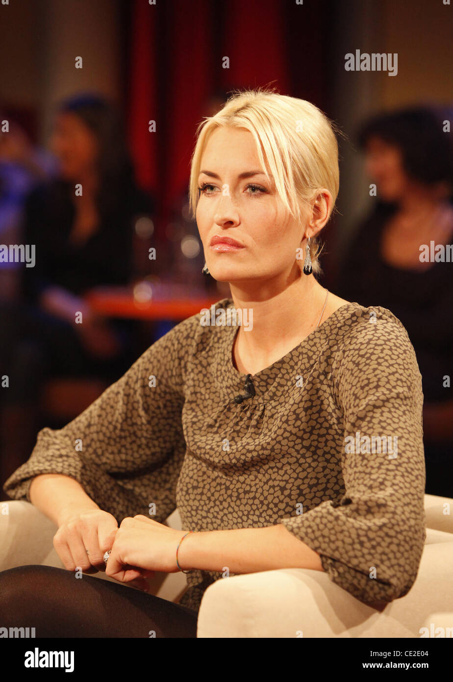 Sarah Connor making a funny face on German talkshow '3 nach 9'. Bremen ...