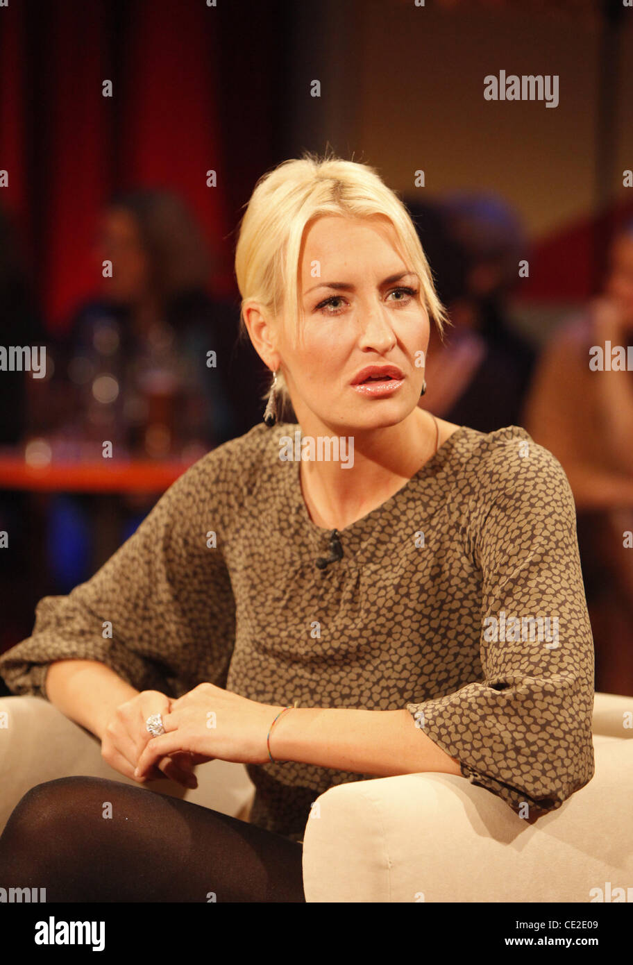 Sarah Connor making a funny face on German talkshow '3 nach 9'. Bremen ...