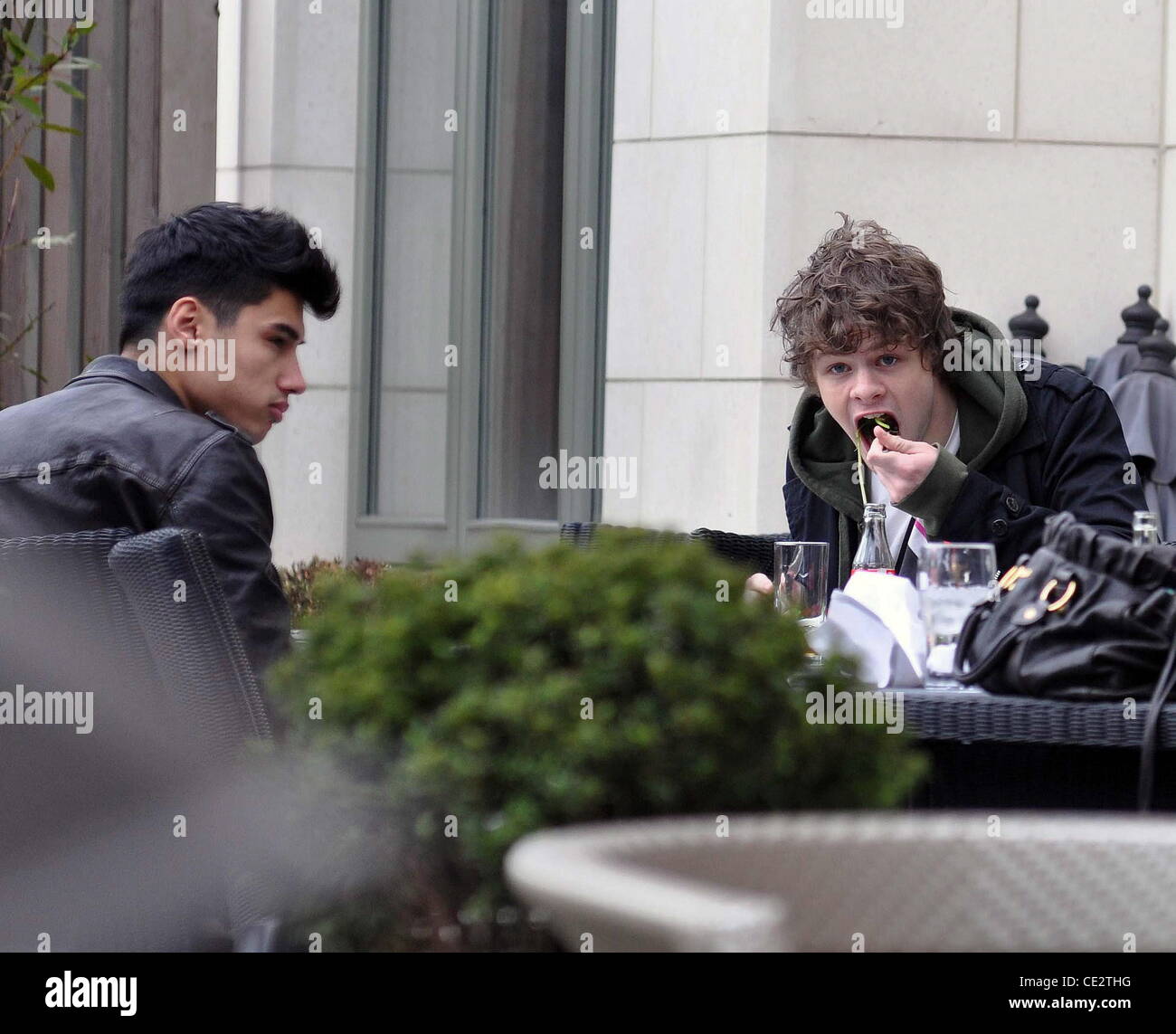 Siva, Jay UK boyband The Wanted is seen having lunch at the Dylan Hotel ...