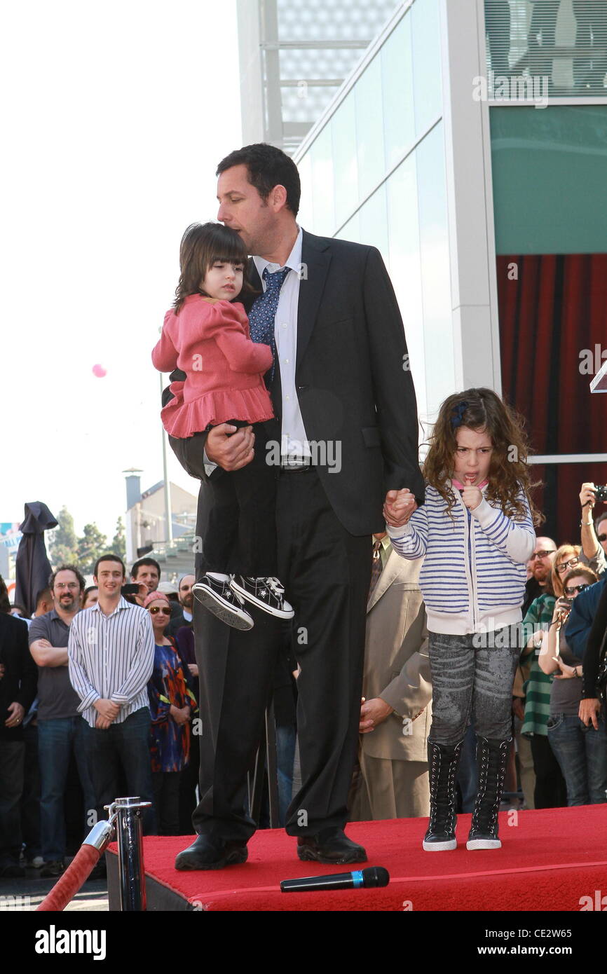 Adam Sandler and his children Adam Sandler is honored on the Hollywood ...