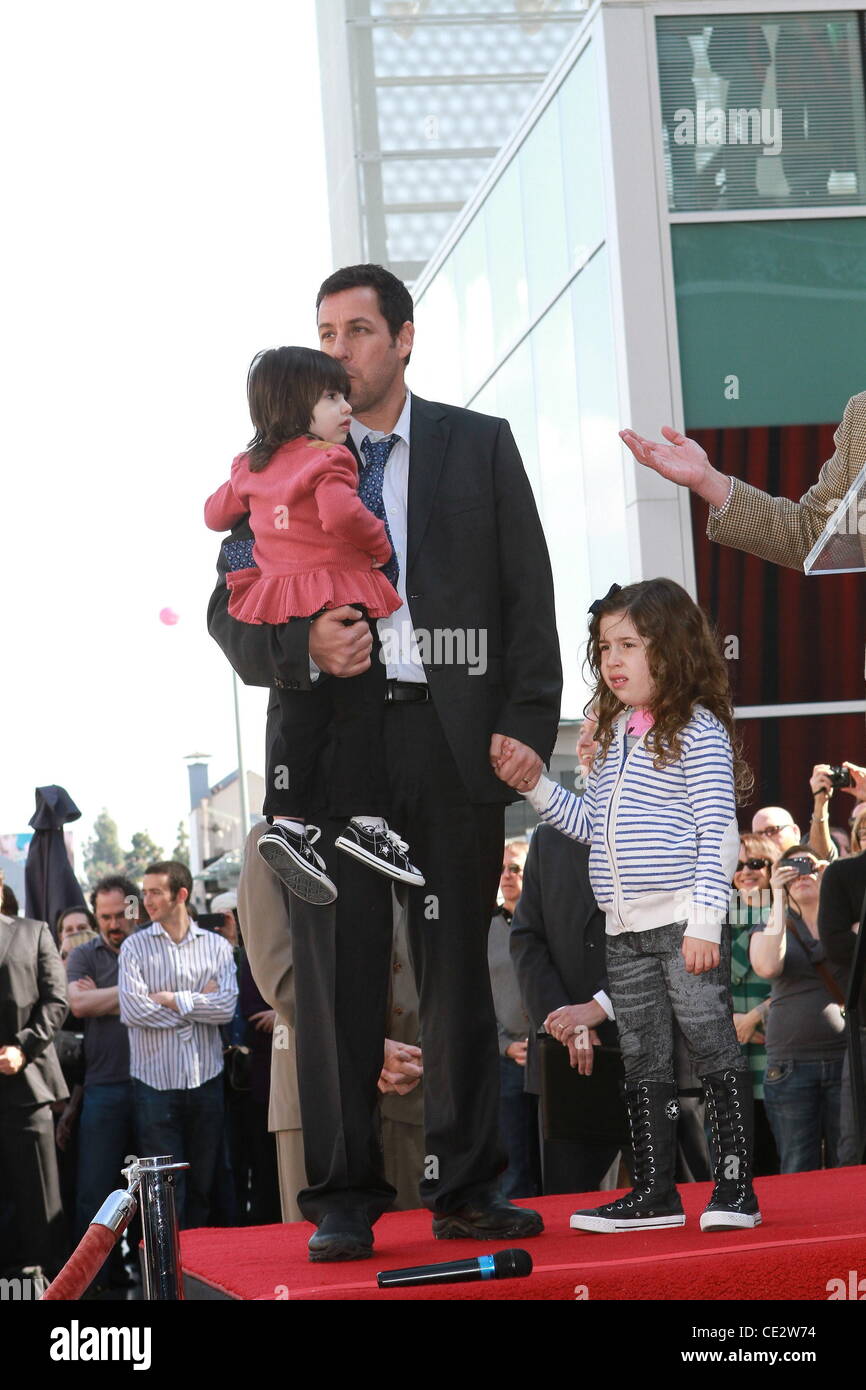 Adam Sandler and his children Adam Sandler is honored on the Hollywood ...