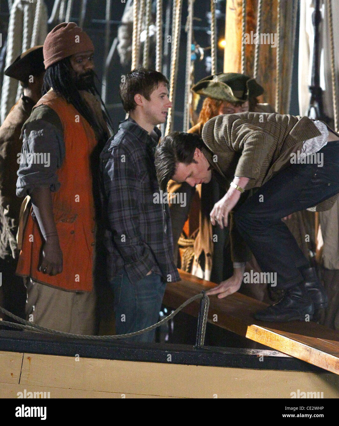 Matt Smith filming a scene on the film set of 'Dr Who' shooting on ...