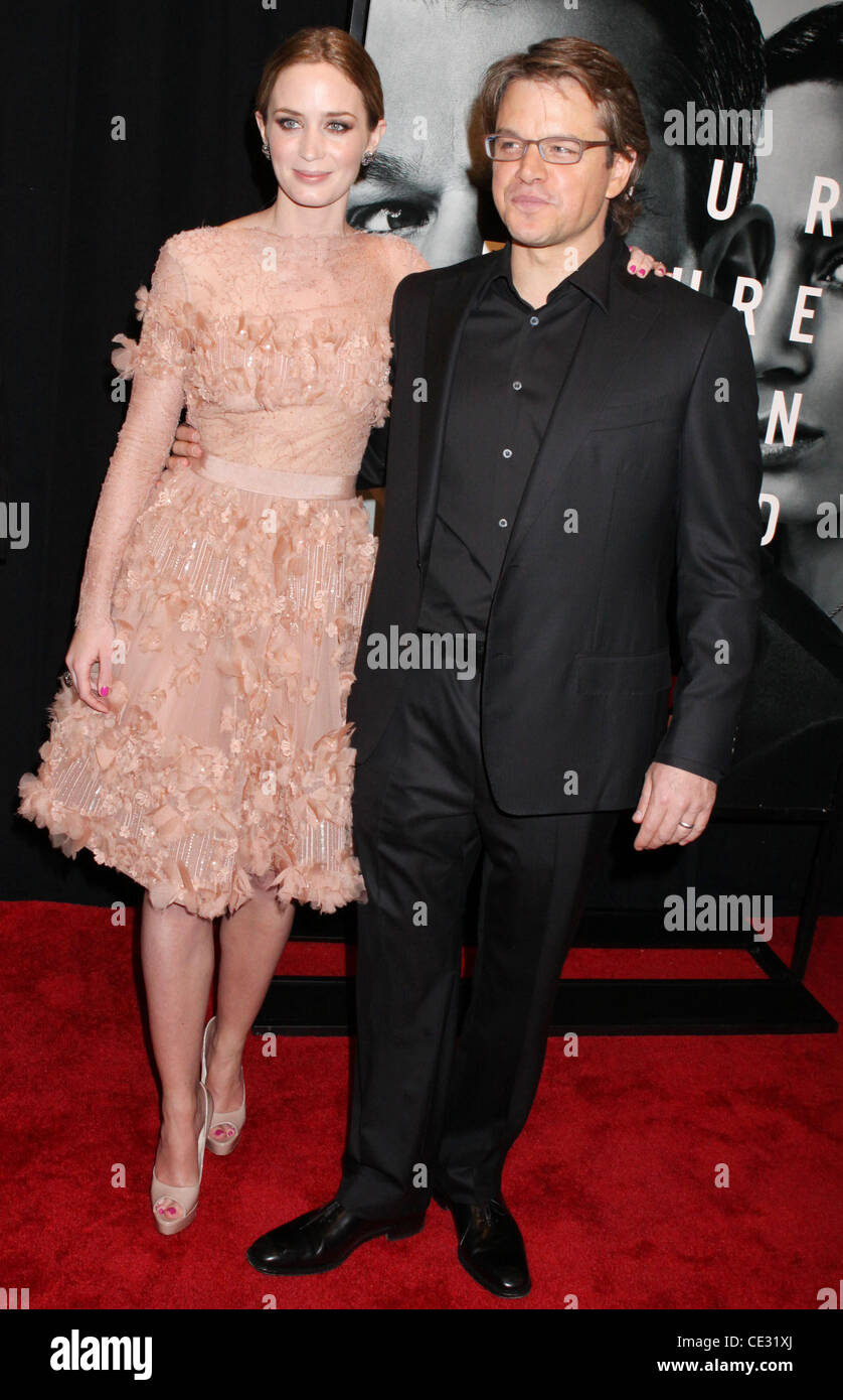 Emily Blunt and Matt Damon New York premiere of 'The Adjustment Bureau ...