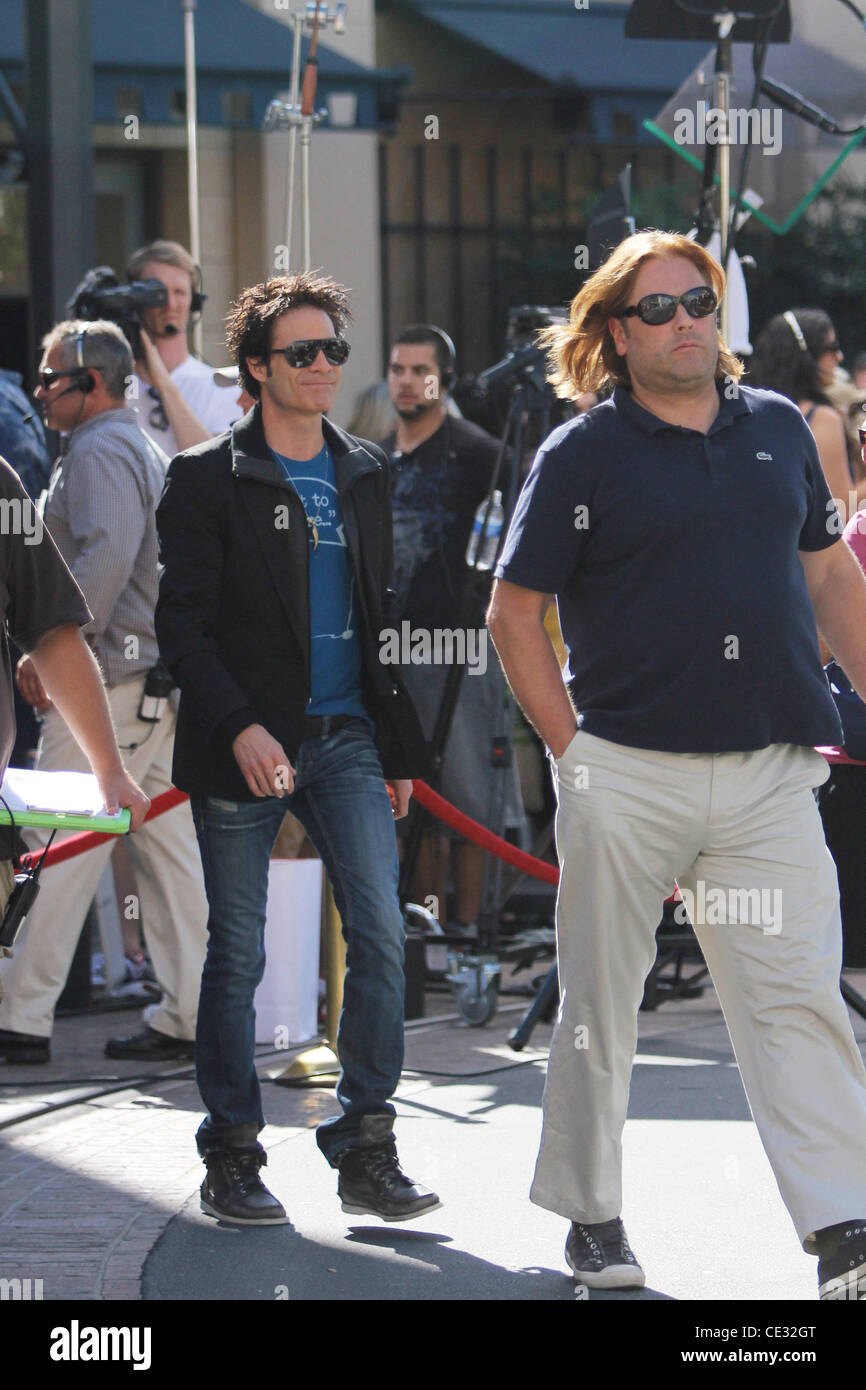 Train lead singer Pat Monahan films an interview for the entertainment ...