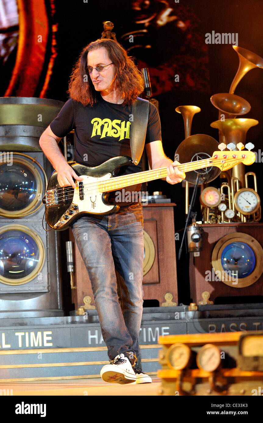 Geddy Lee Canadian rock band Rush performs live at the Cruzan ...