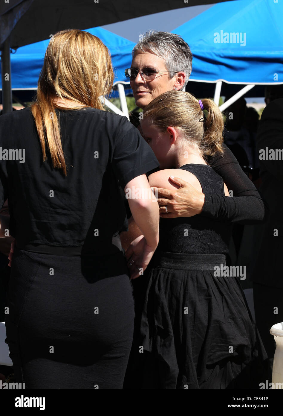 Jamie Lee Curtis attends the funeral for Curtis' father, actor Tony ...