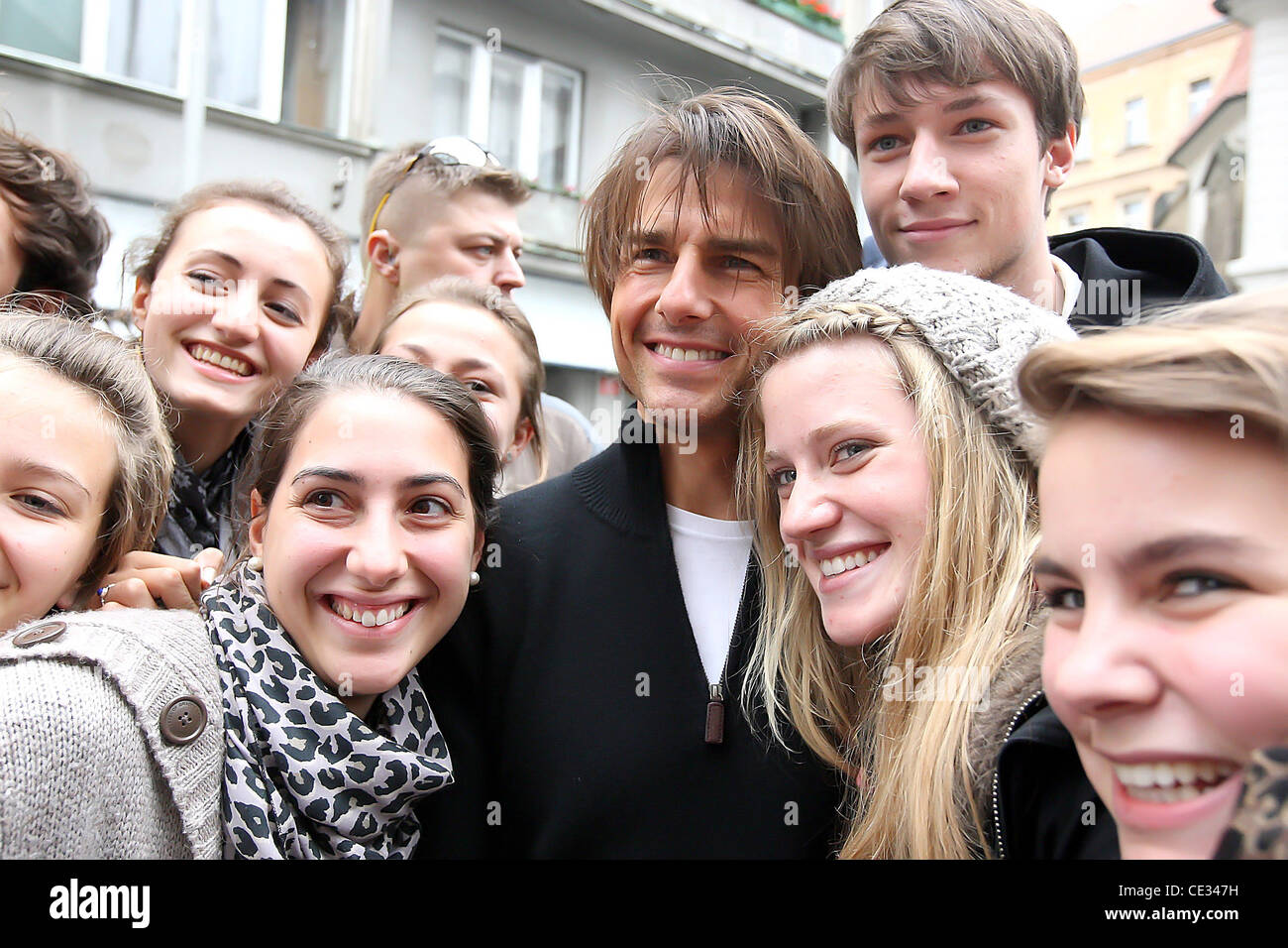 Tom Cruise greets fans and signs autographs on the set of 'Mission ...