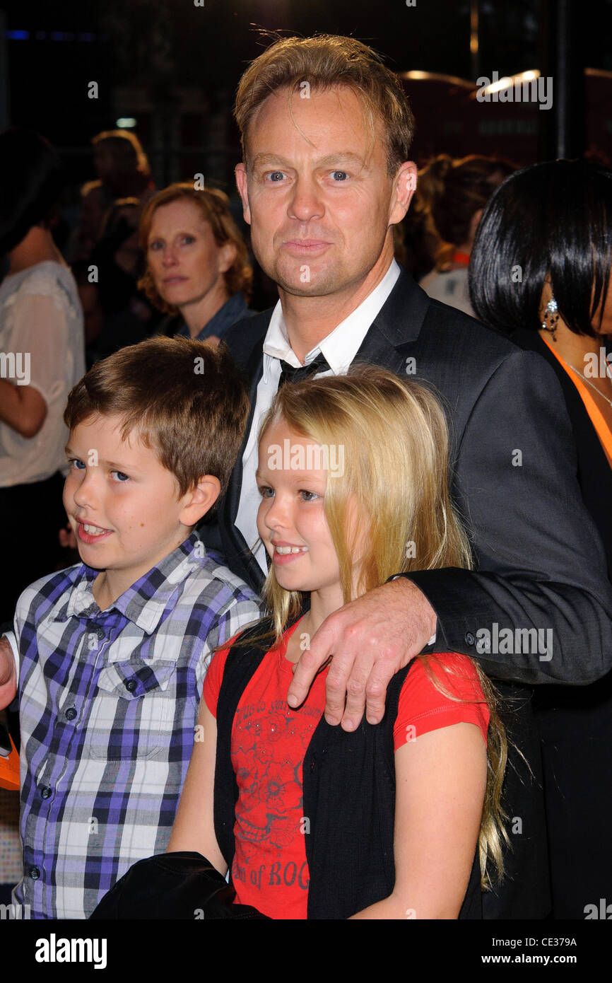 Jason Donovon and children Despicable Me - UK film premiere held at the ...