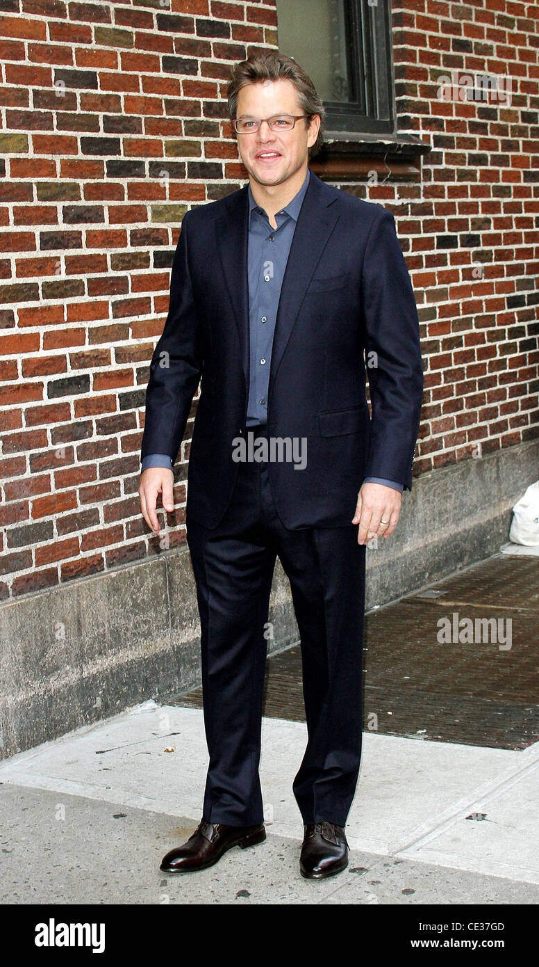 Matt Damon outside The Ed Sullivan Theater for 'The Late Show with ...