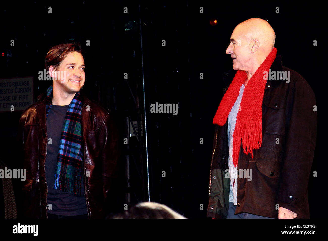 T.R. Knight and Patrick Stewart Opening night of the Broadway ...