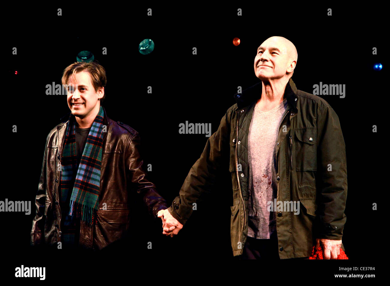 T.R. Knight and Patrick Stewart Opening night of the Broadway ...