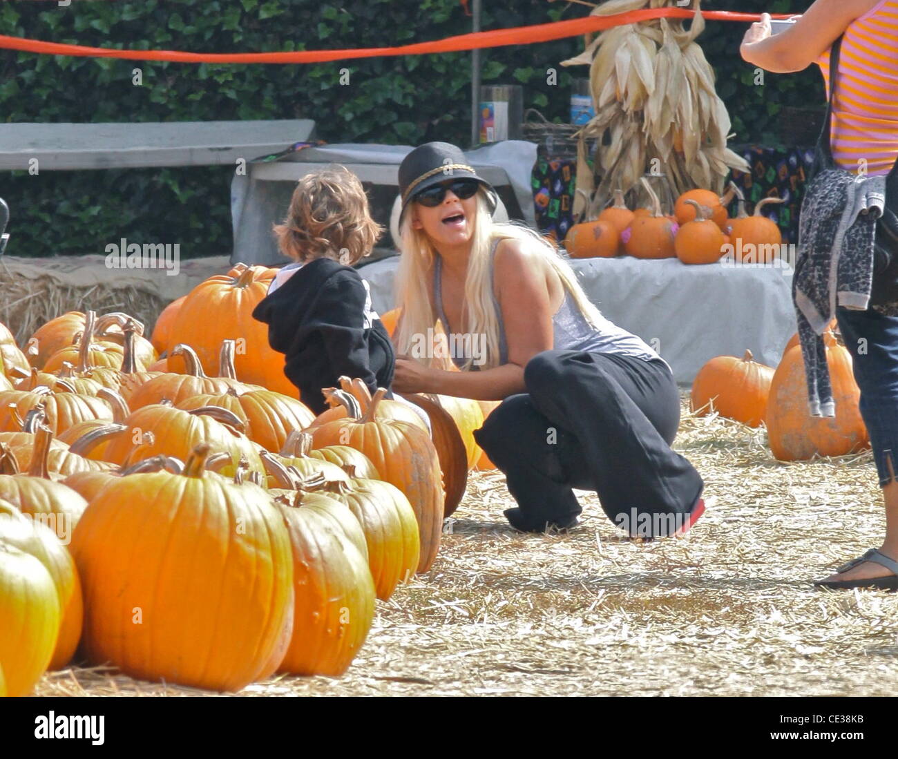 Christina Aguilera and Max Liron Bratman at the Mr. Bones Pumpkin Patch in West Hollywood Los ...
