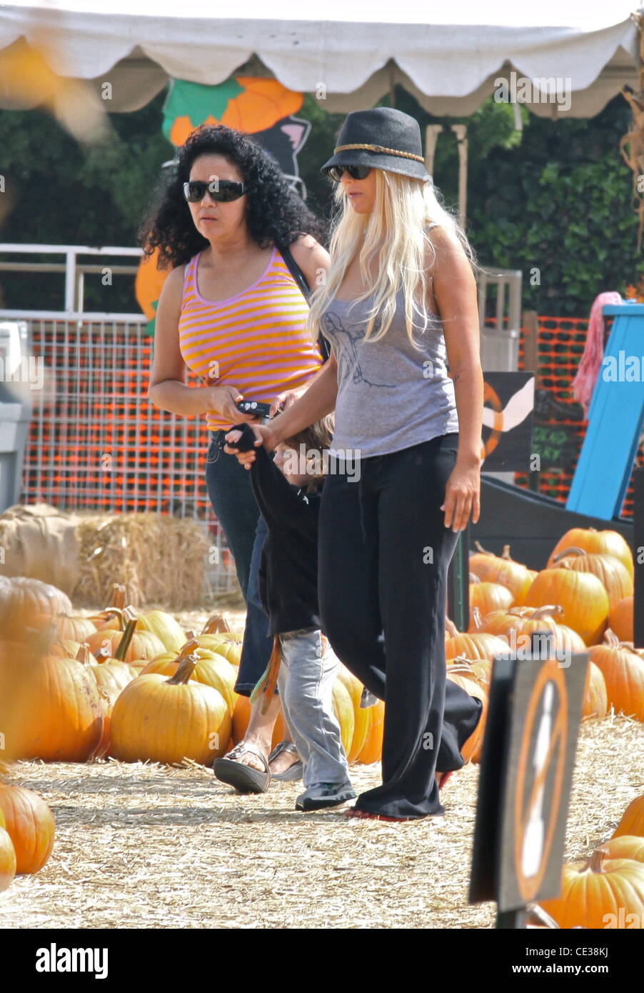 Christina Aguilera and Max Liron Bratman at the Mr. Bones Pumpkin Patch in West Hollywood Los ...