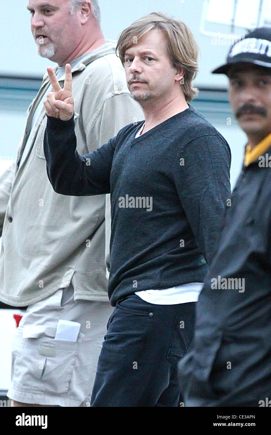 David Spade walks from his trailer to the film set of 'Jack and Jill ...