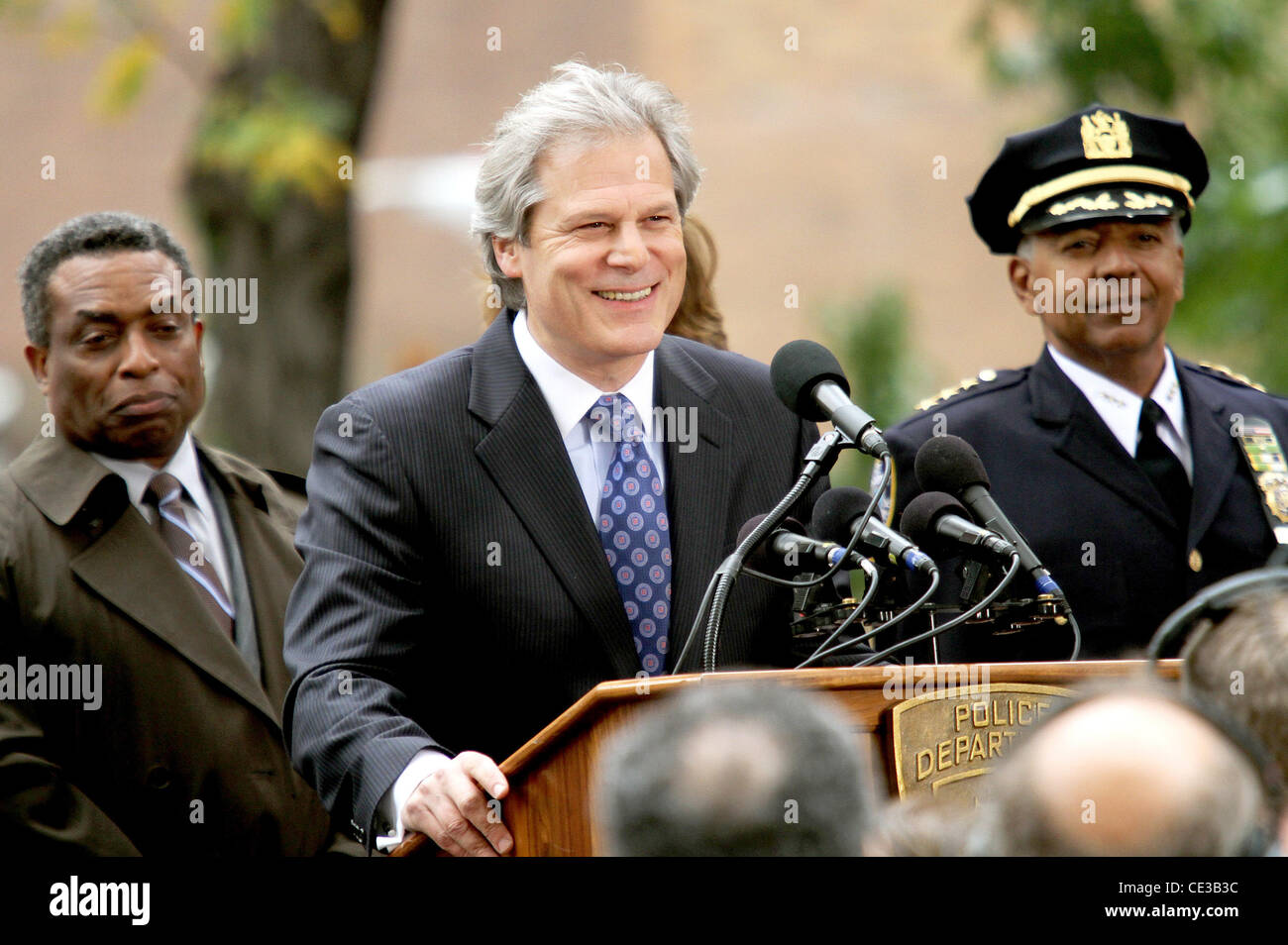 Bruce Alterman Actors filming on the set of the television show 'Blue ...